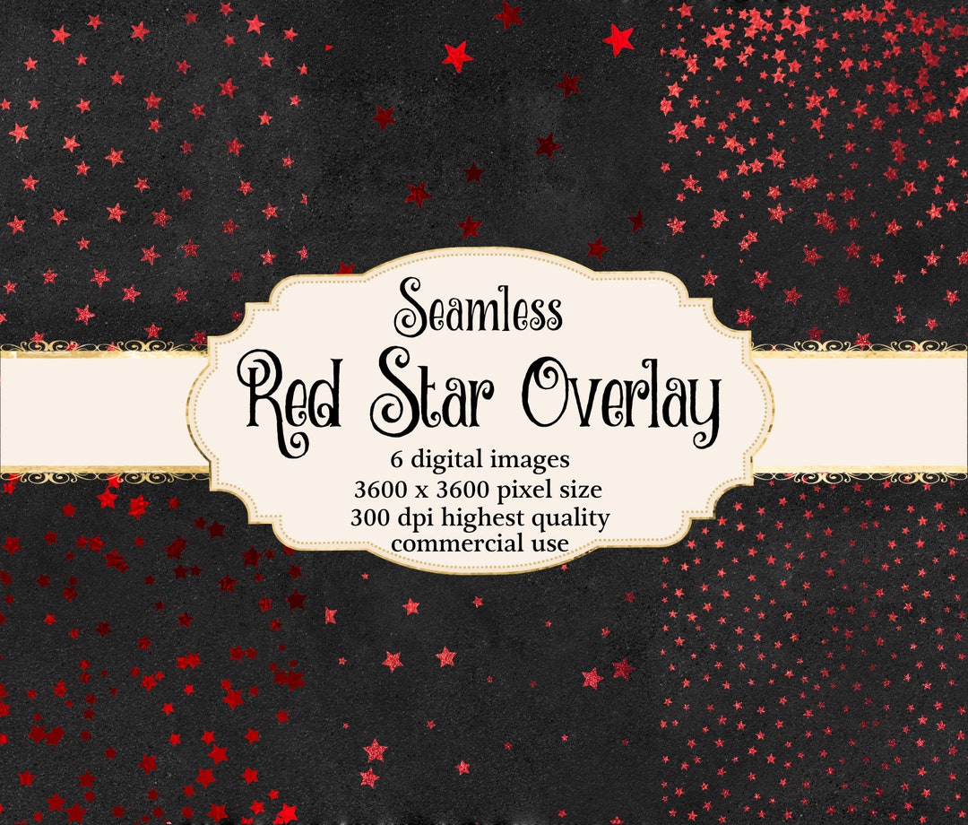 Seamless Red Star Overlays, Starry Night Star Patterns in PNG Format ...