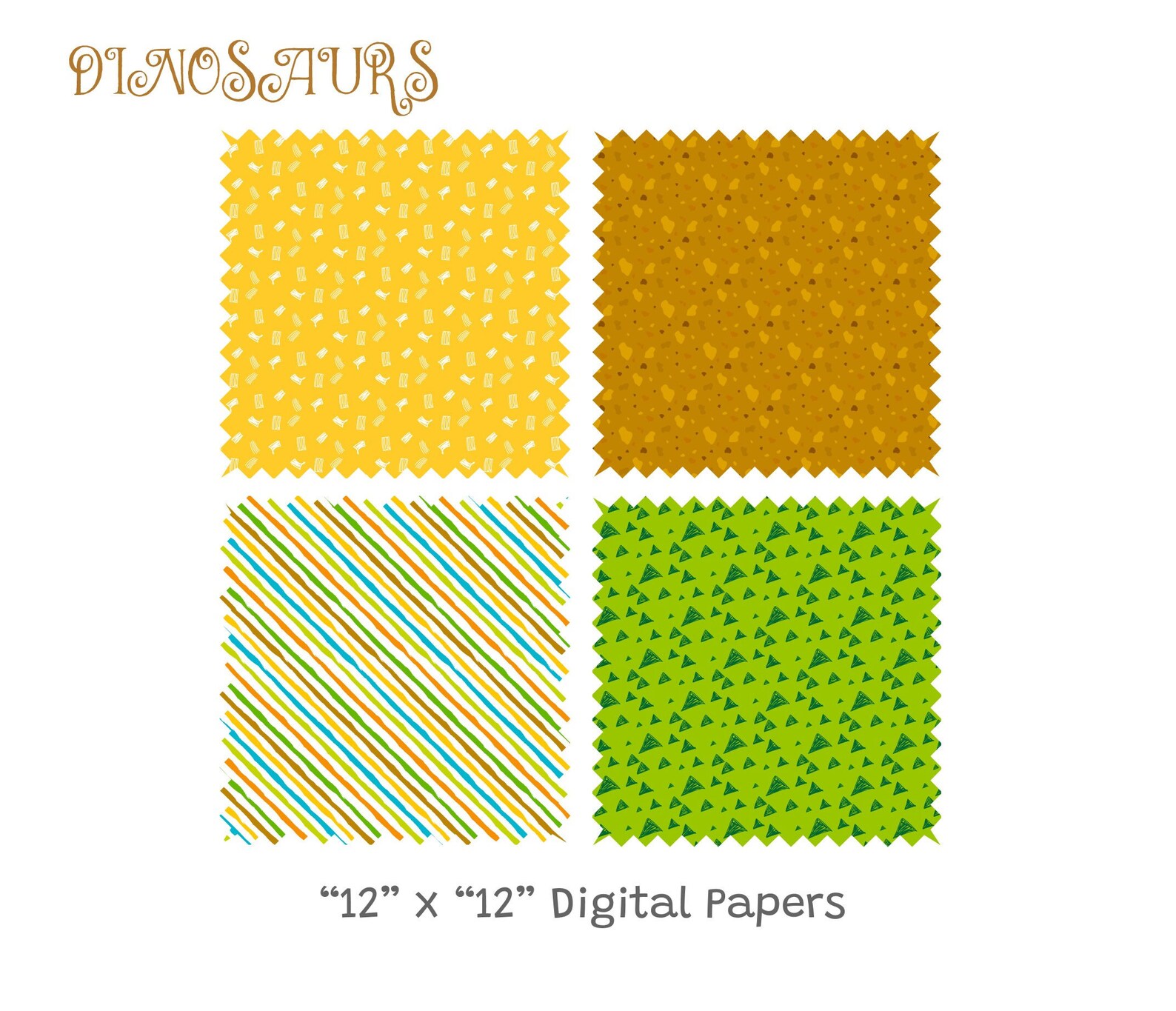 Dinosaur Clipart DINOSAURS Clipart and Digital Paper Set Cute Dinosaur ...