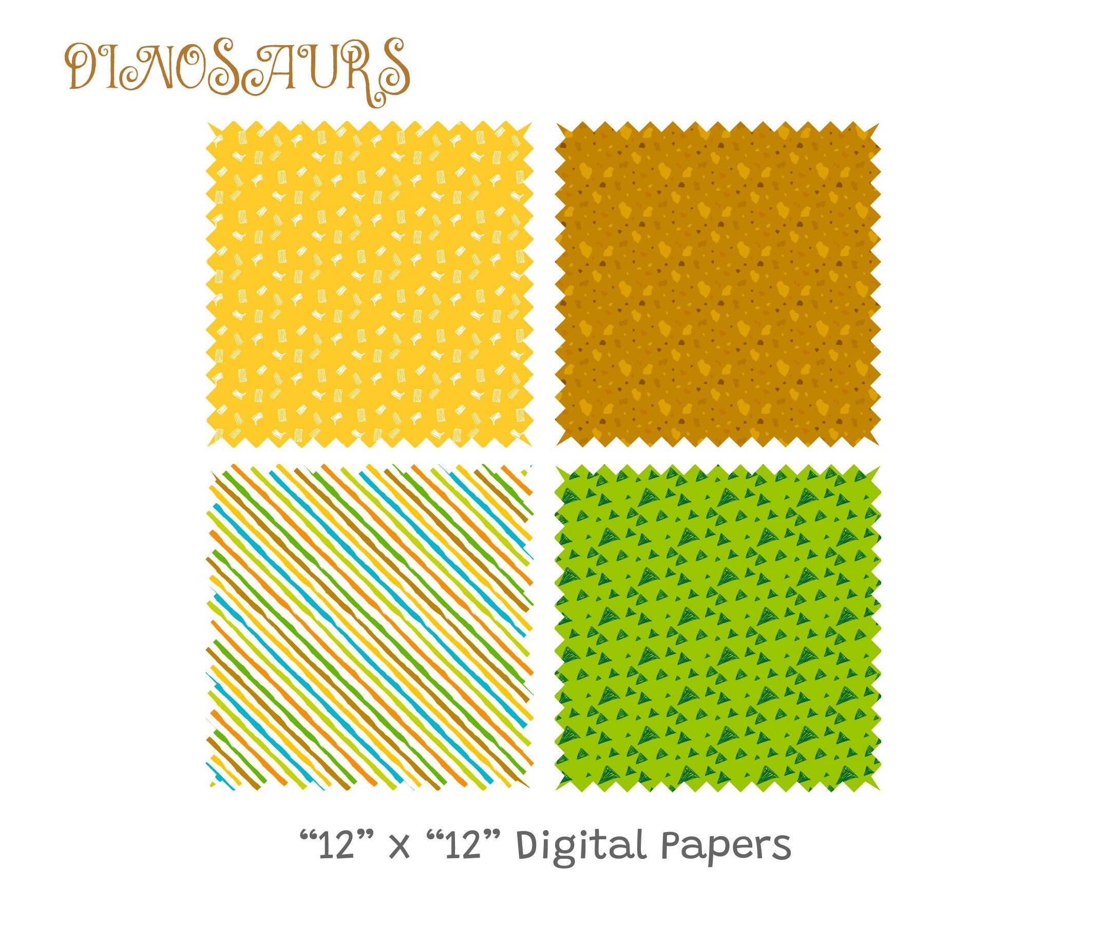 Dinosaur Clipart DINOSAURS Clipart and Digital Paper Set Cute Dinosaur ...