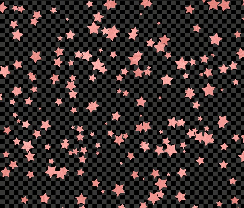 Seamless Pink Star Overlays, PNG Starry Night Star Patterns With ...