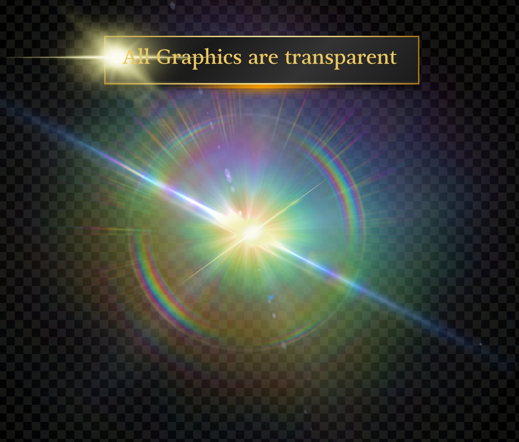 Rainbow Sparks Clipart, Abstract Light Effects Overlays in Digital PNG ...