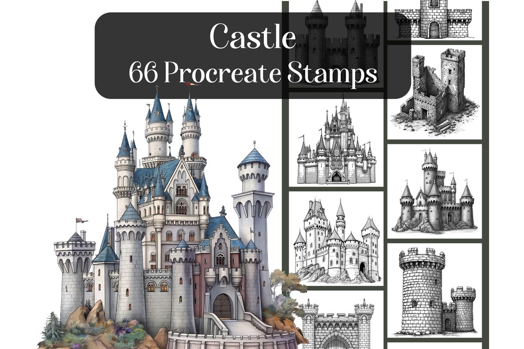 Castle Procreate Stamps: Medieval, Fantasy, Princess (digital Download ...
