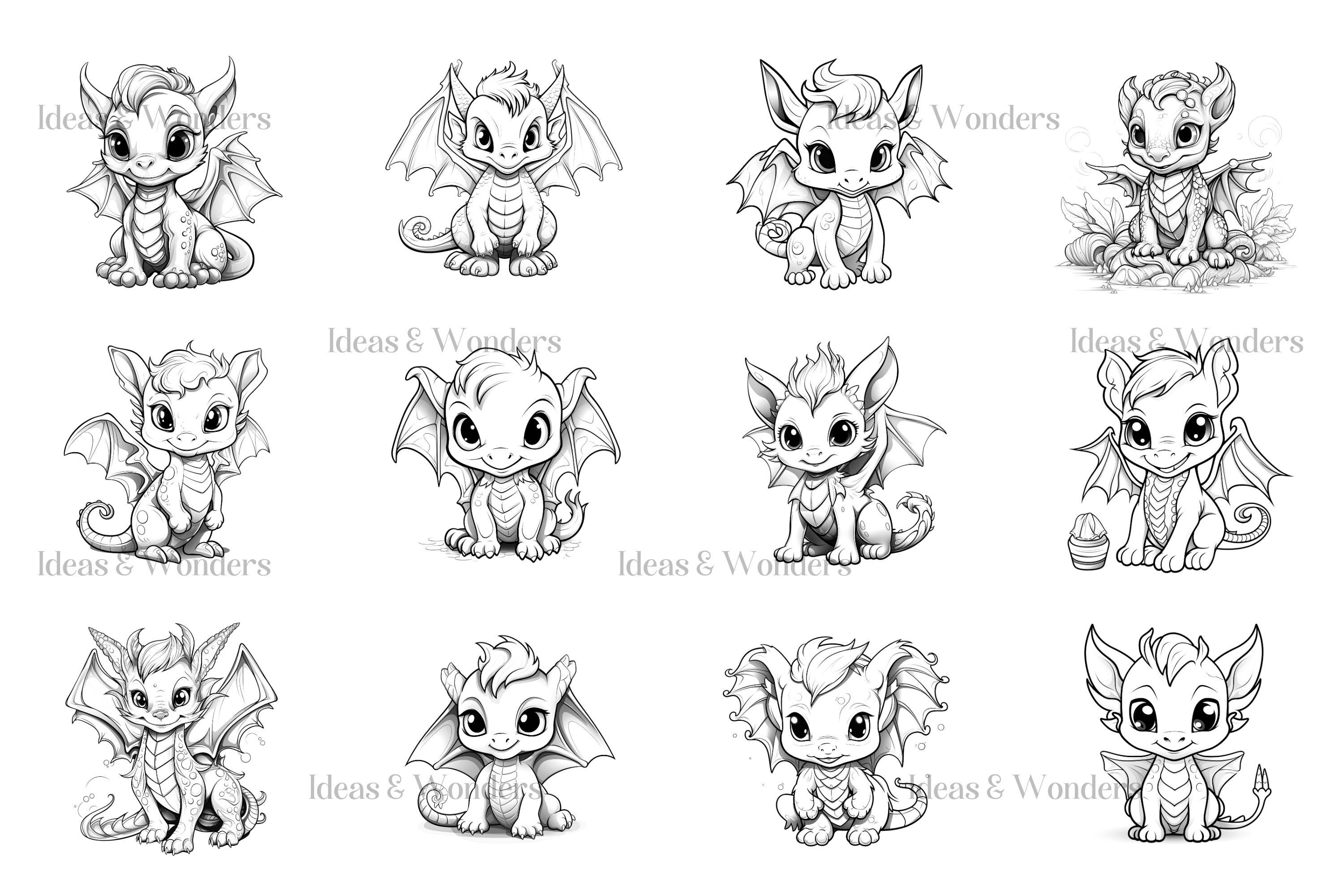 Chibi Dragon Procreate Stamps, 60 Brush Stamps for Procreate App on ...