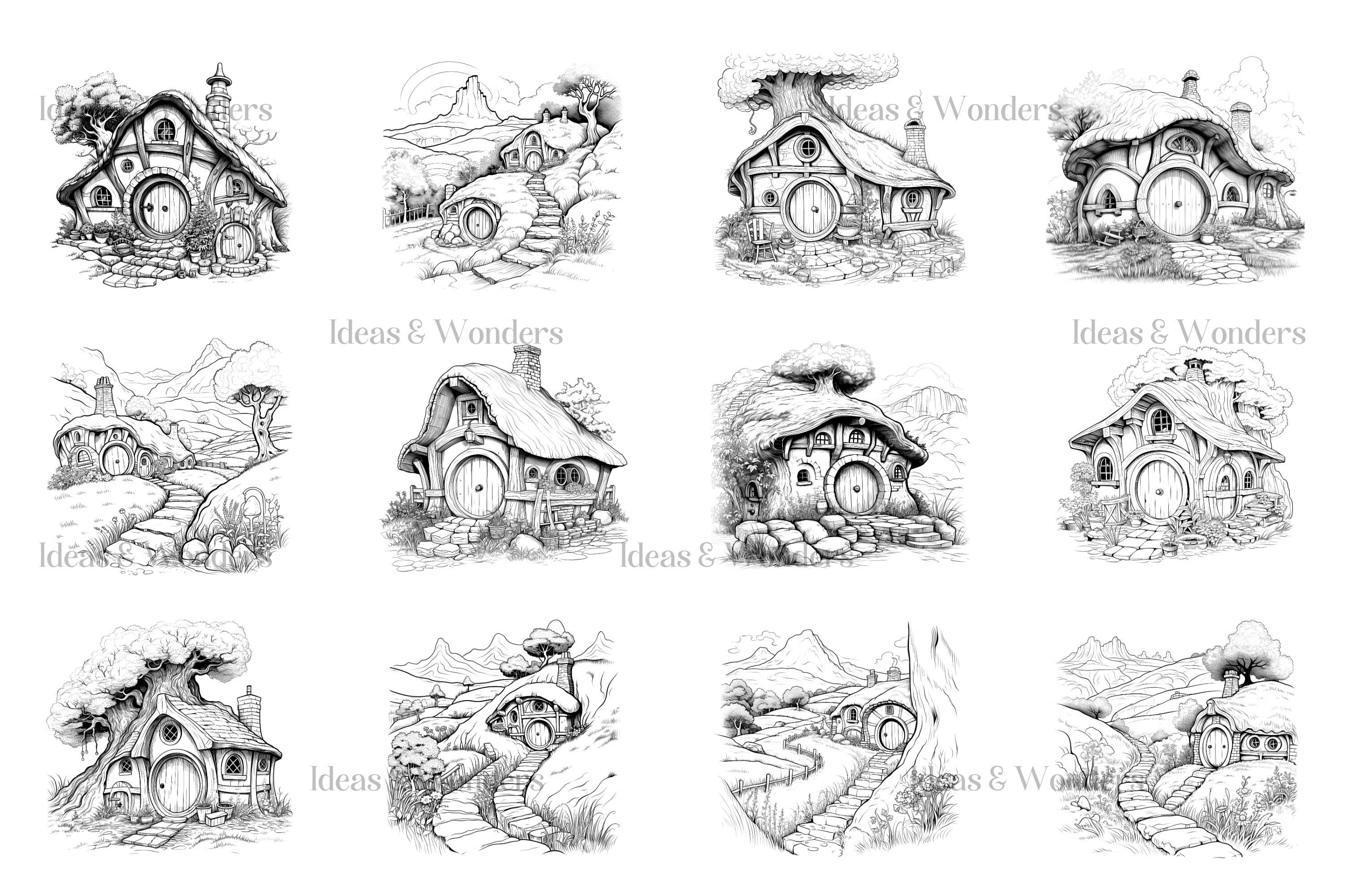 Hobbit Home, 100 Procreate Stamps, Hobbit Hole Brushes, Fantasy ...
