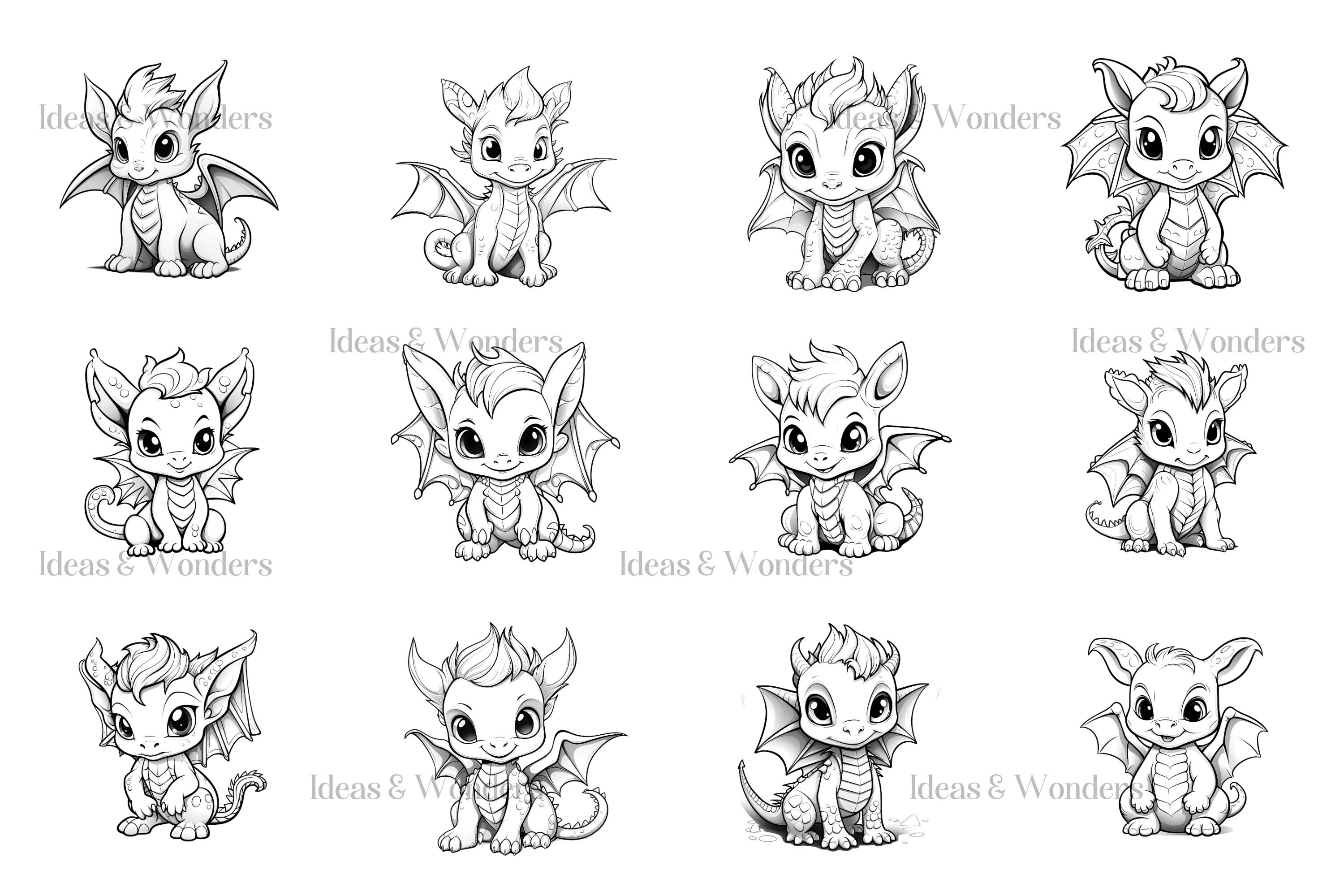 Chibi Dragon Procreate Stamps, 60 Brush Stamps for Procreate App on ...