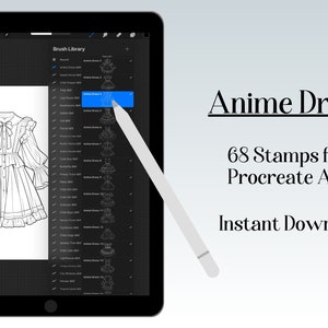 Anime Dress Procreate Stamps: 68 Manga Fashion Brushes (digital ...