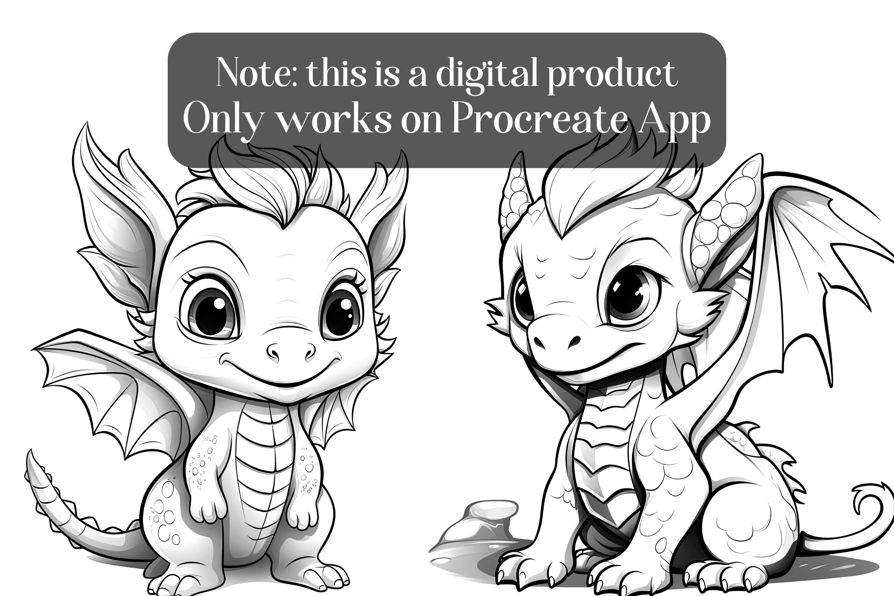 Chibi Dragon Procreate Stamps, 60 Brush Stamps for Procreate App on ...