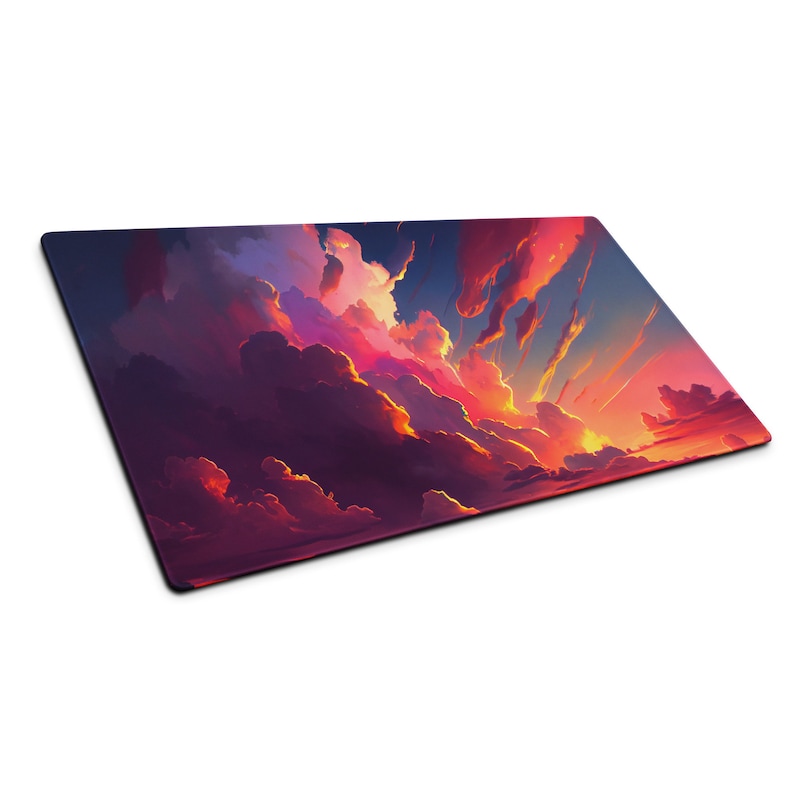 Aesthetic Gaming Mouse Pad Anime Sunset Desk Mat Non-slip Rubber Base ...