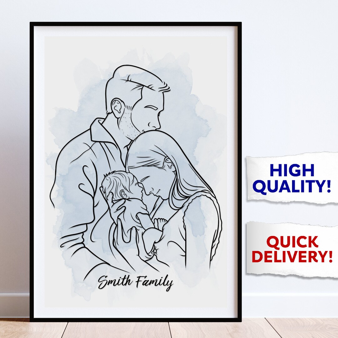 Custom Line Drawing, Faceless Portrait, Personalized Drawing ...