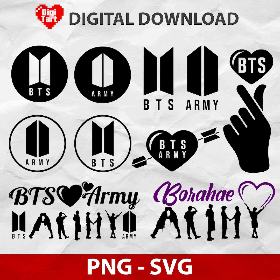 BTS Army Svg and Png Files for Cricut and Silhouette Cameo, Kpop Svg ...