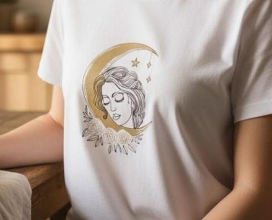 Celestial Moon T-shirt: Boho Witchy Yoga Top - Etsy