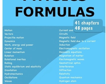 MCAT Physics Formulas Flashcards PDF - Etsy