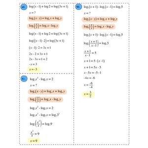 Math: SOLVED LOGARITHMS Step by Step - Etsy