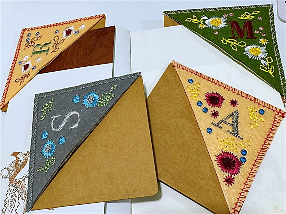 Triangle Felt Page Sewn Corner Handmade Bookmark,az 26 Alphabet ...