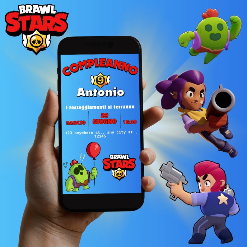 Digital Birthday Invitation Brawl Stars - Etsy