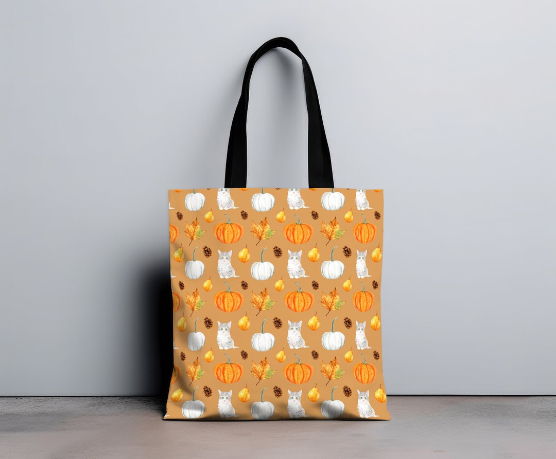 Cat in the Cornucopia Tote Bag Earthy Yellow Color - Etsy