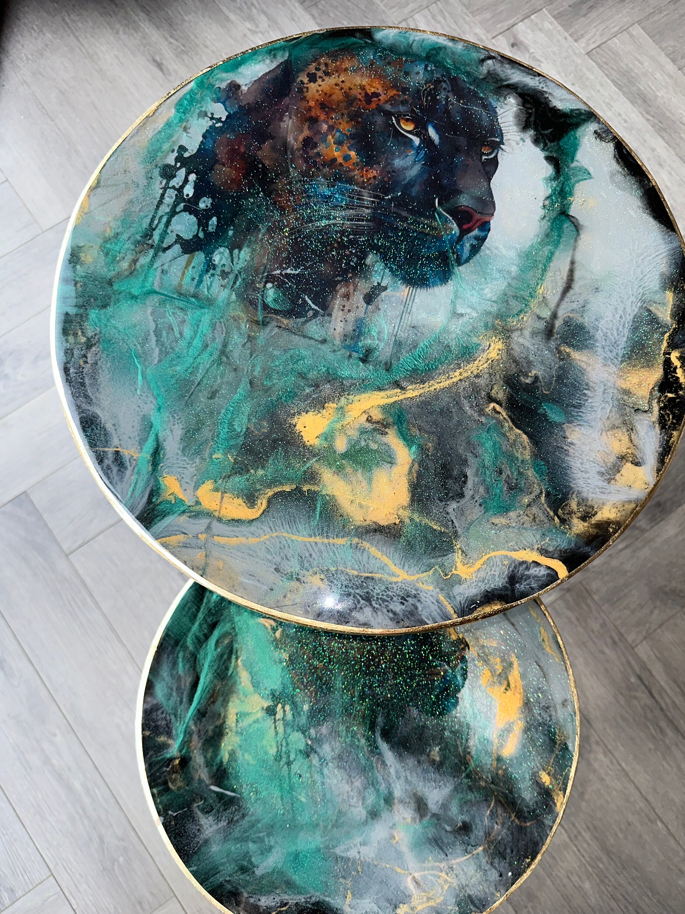 Pair of Nesting Panther Tables - Etsy