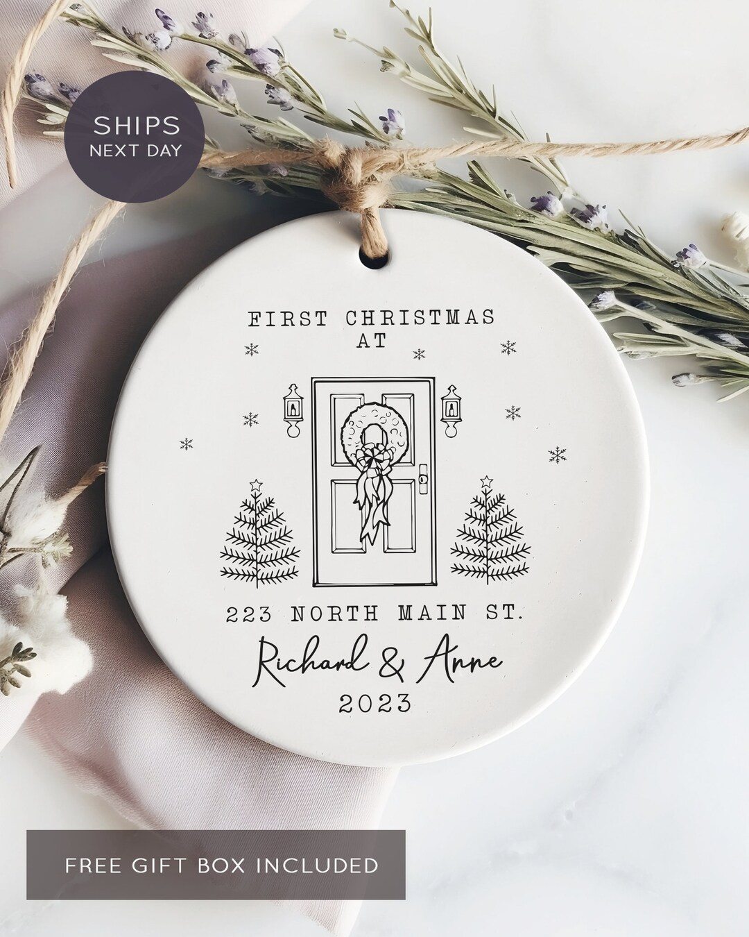 New Home Christmas Ornament - First Christmas at Address Ornament 2026 ...