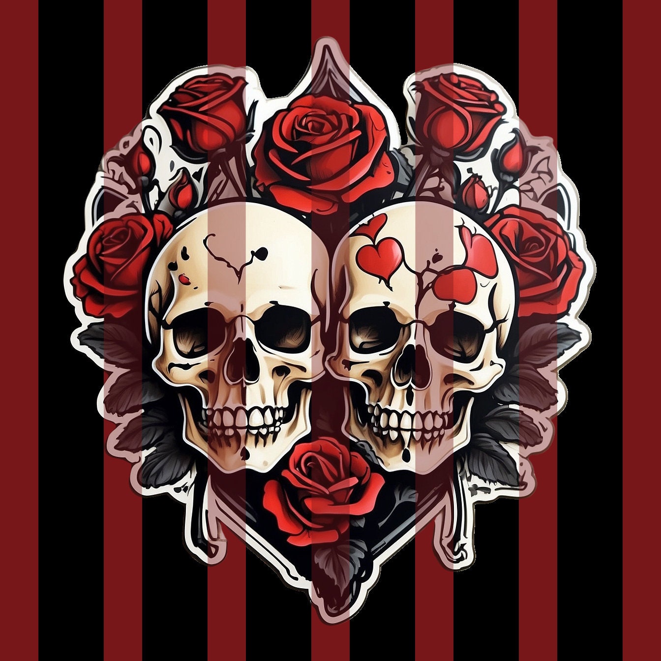 Gothic Valentine's Day, Gothic Sticker, Macabre PNG, Horror Hearts ...