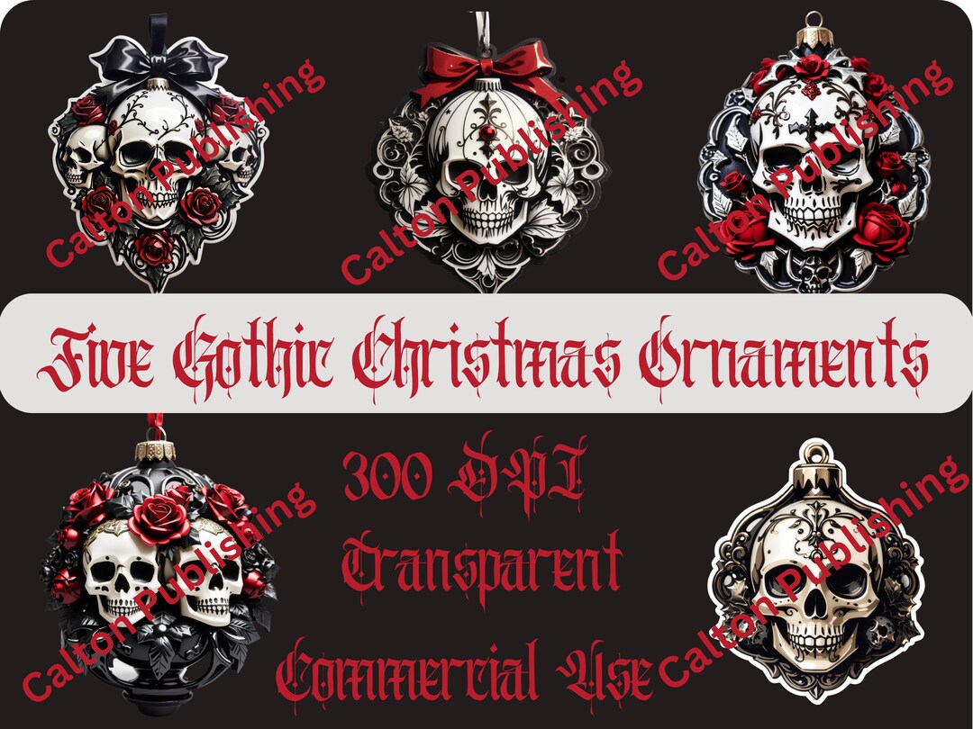Gothic Christmas Ornament, Gothic Sticker, Macabre PNG, Horror ...