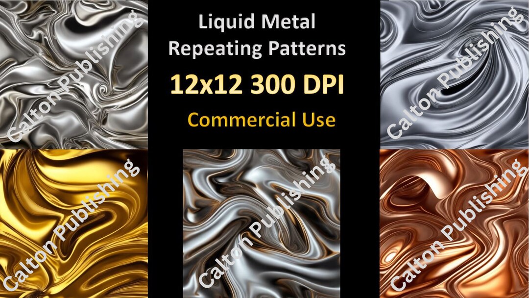 Liquid Metal Pattern, Repeating Pattern, Steampunk Pattern, Gold ...