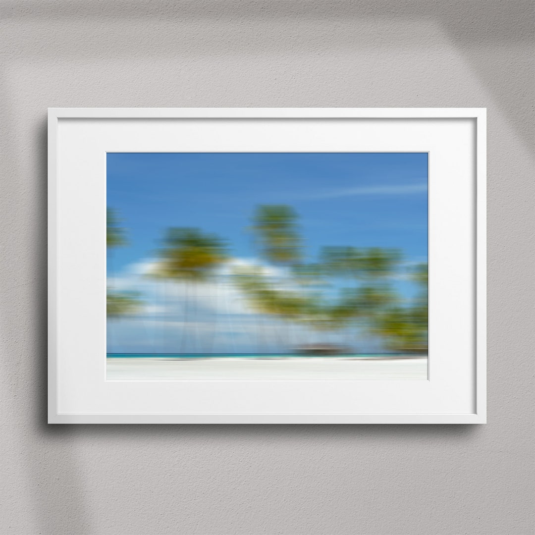 Extra Large Wall Art, Palm Trees, Large Coastal Art, Clouds, Beach Wall ...
