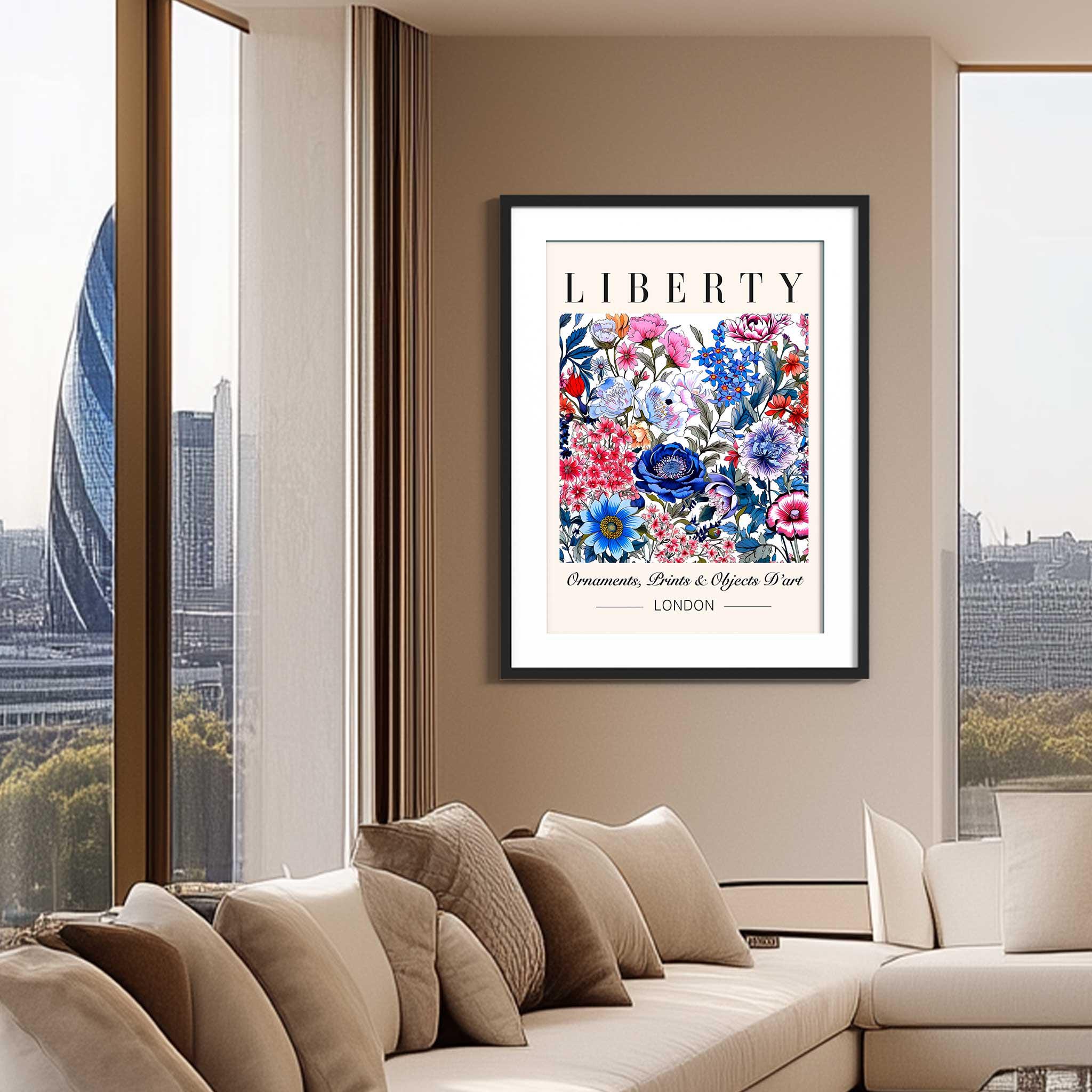 Liberty Floral Print, William Morris Style Art, London Botanical Poster ...