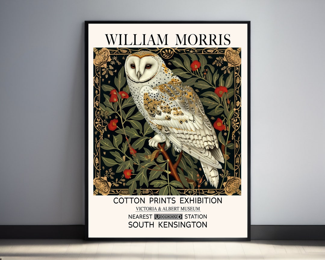 Owl Print William Morris Barn Owl Poster Dark Academia Prints Vintage ...