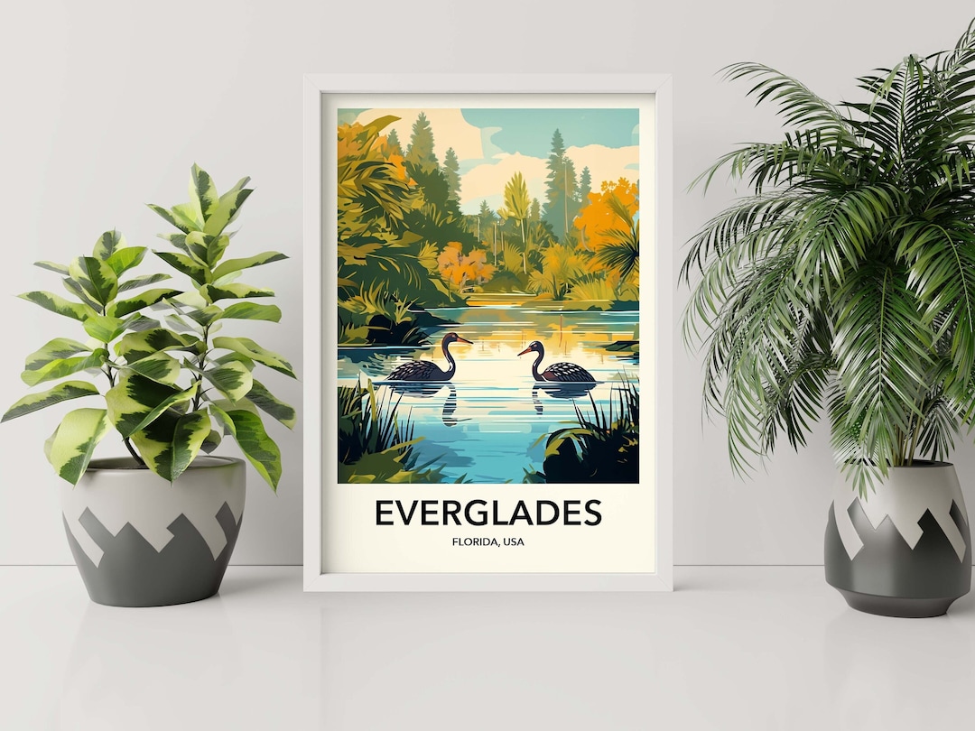 Florida Travel Poster Everglades, Florida Travel Poster Gift Everglades ...