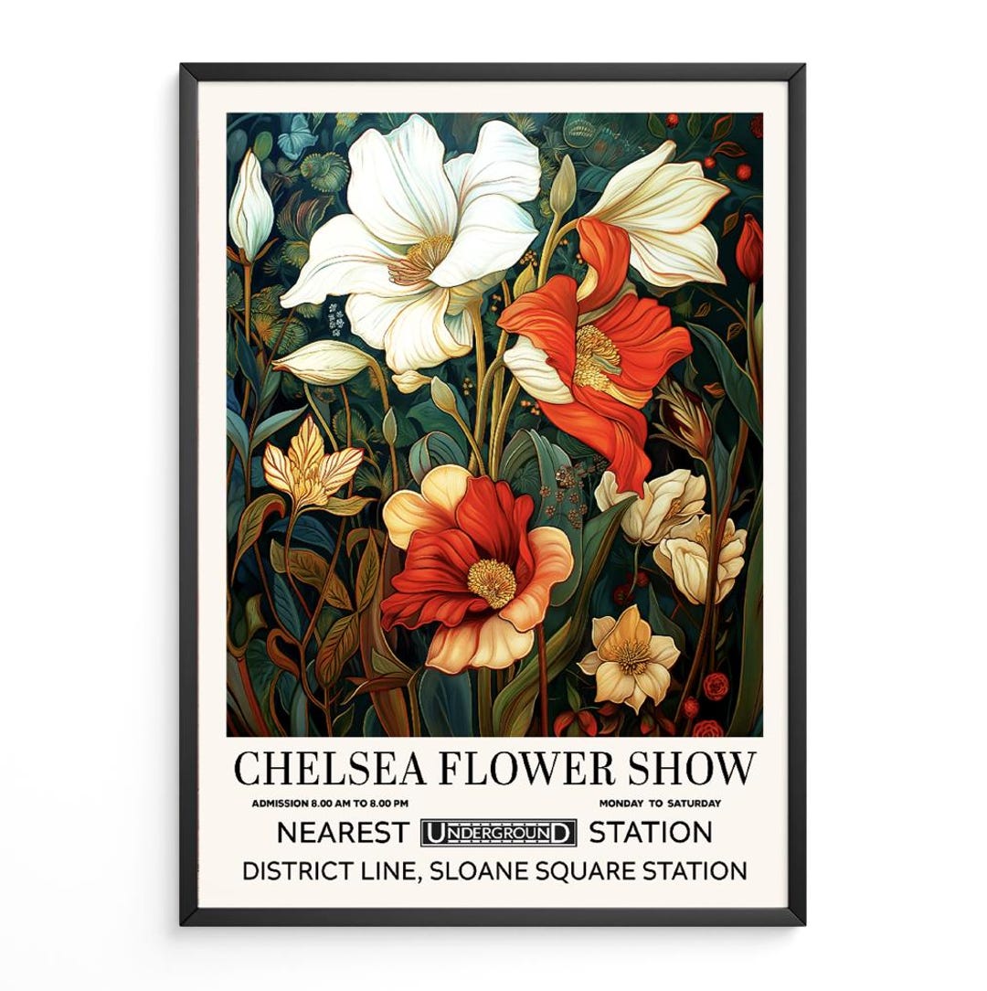 Flower Show Print London Chelsea Flower Show Poster Vintage William ...