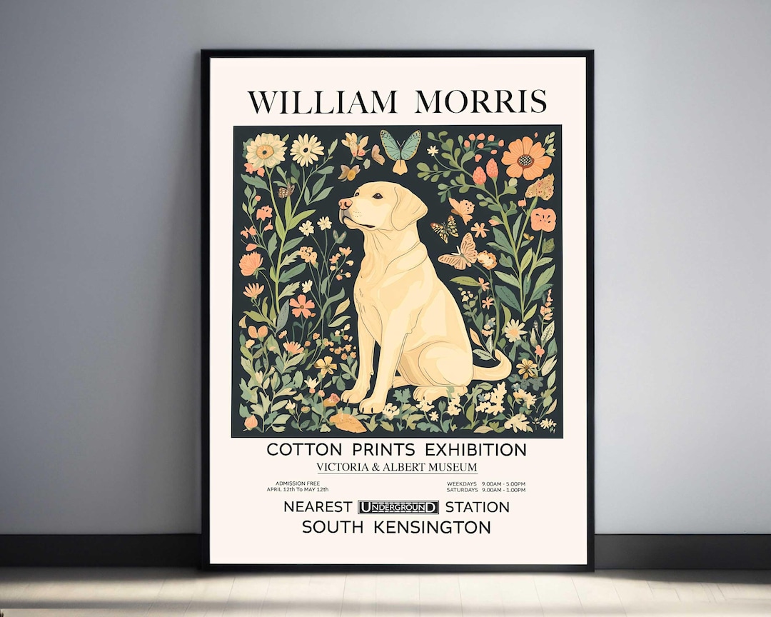 William Morris Dog Print, Vintage Labrador Poster, William Morris ...