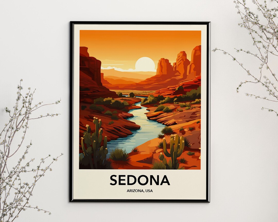 Sedona National Park Arizona Travel Print | Sedona Arizona Poster ...