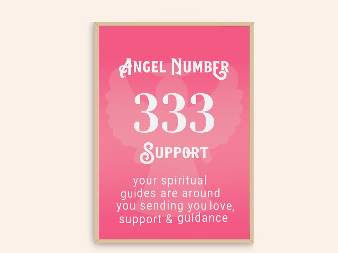 Angel Number 333 Pink Positive Manifestation Room Decor Energy Gradient ...