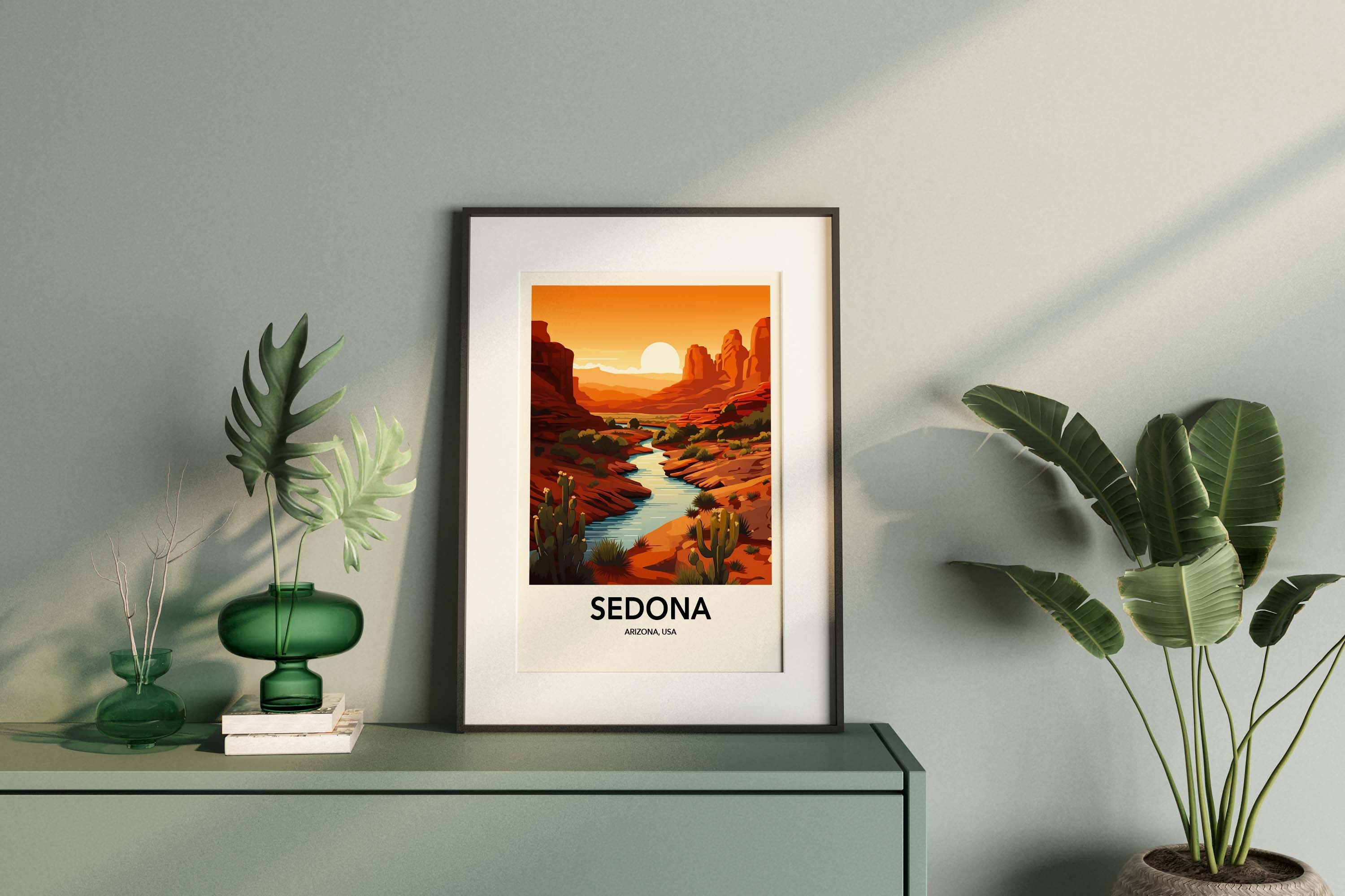 Sedona National Park Arizona Travel Print Sedona Arizona Poster Sedona ...