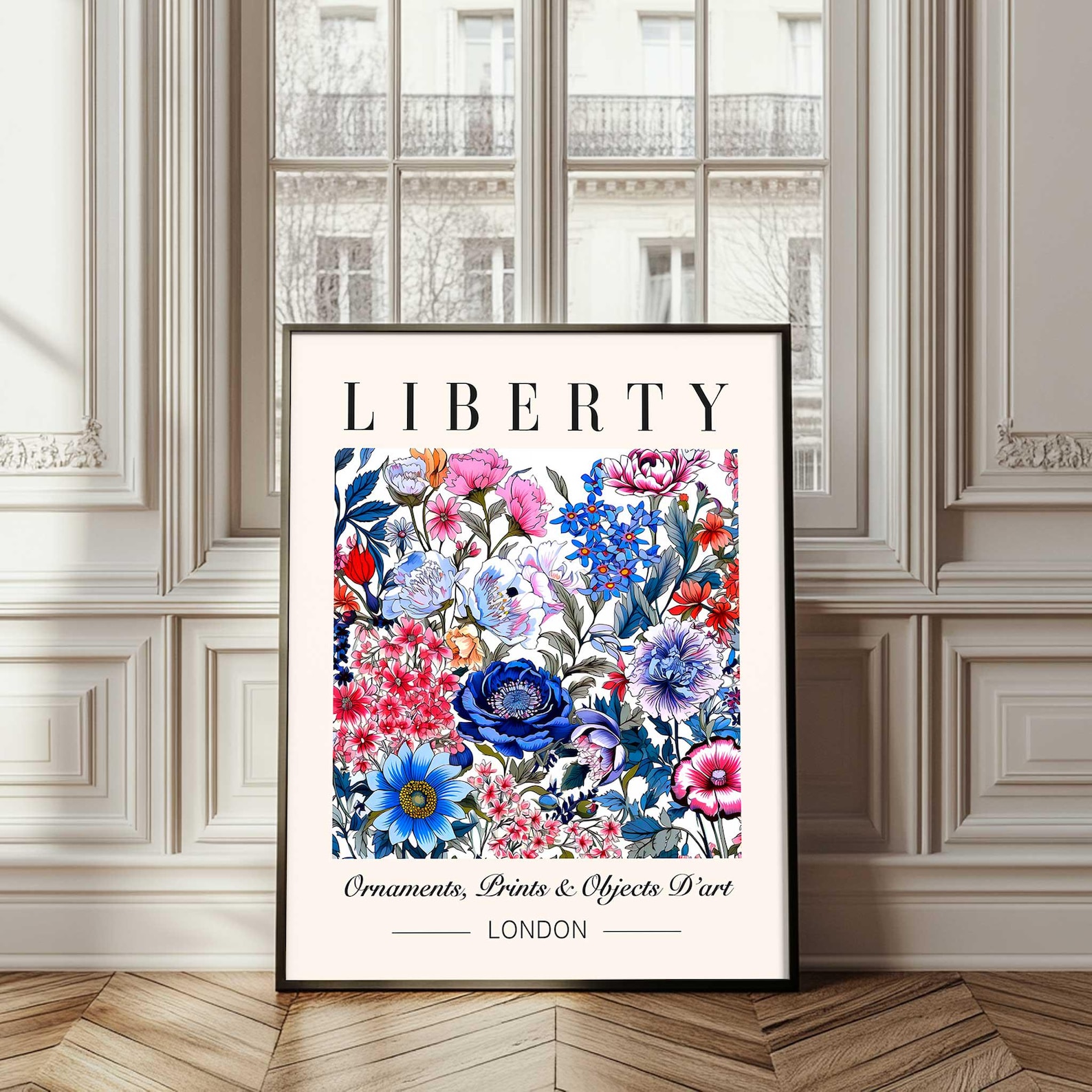 Liberty Floral Print, William Morris Style Art, London Botanical Poster ...