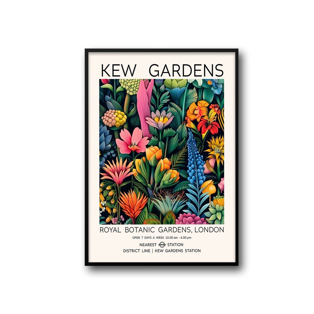 Kew Gardens Print Kew Garden London Print Royal Botanical Garden Print Vintage Floral Art