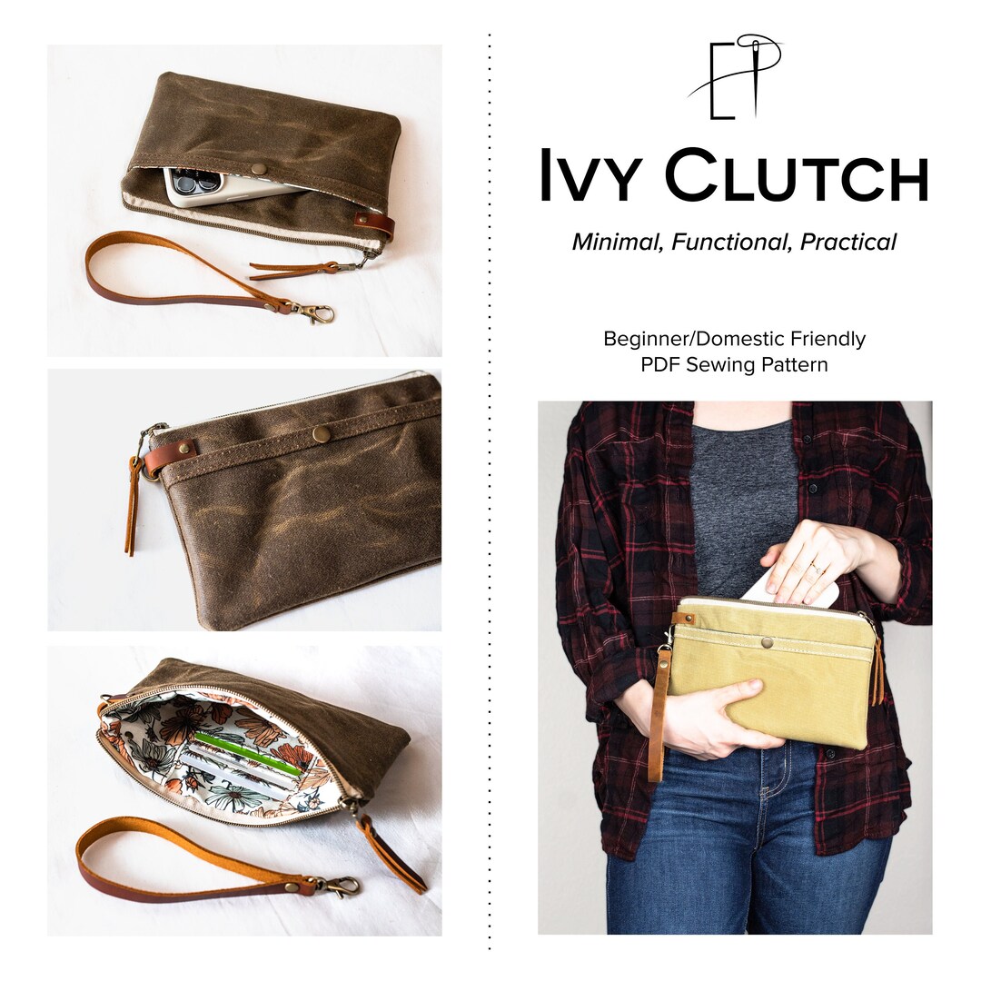 Ivy Clutch PDF Sewing Pattern Clutch Wallet Pattern Easy - Etsy