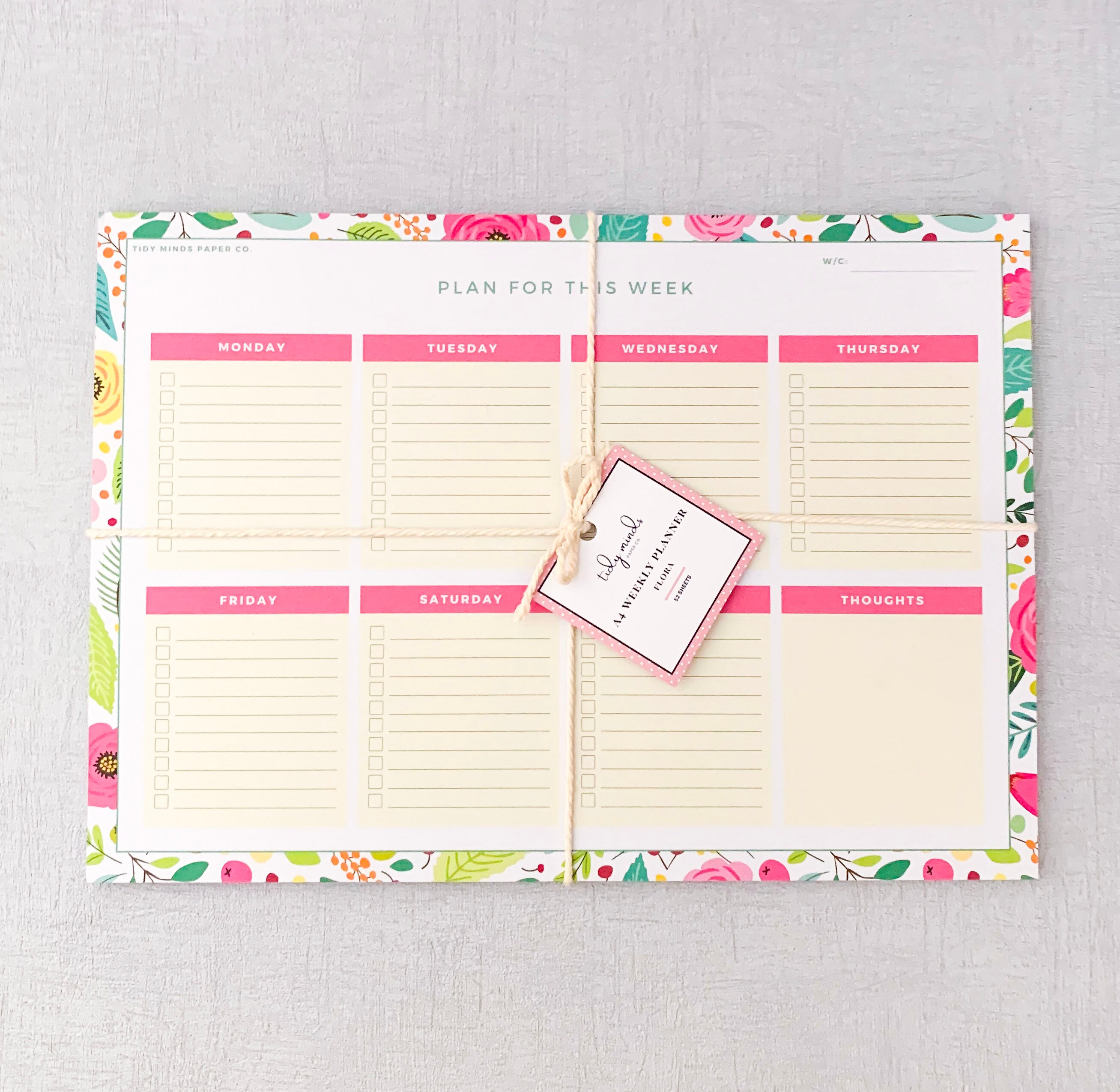Weekly Planner Notepad, Task Tracker, A4 Weekly Desk Pad, Printed ...