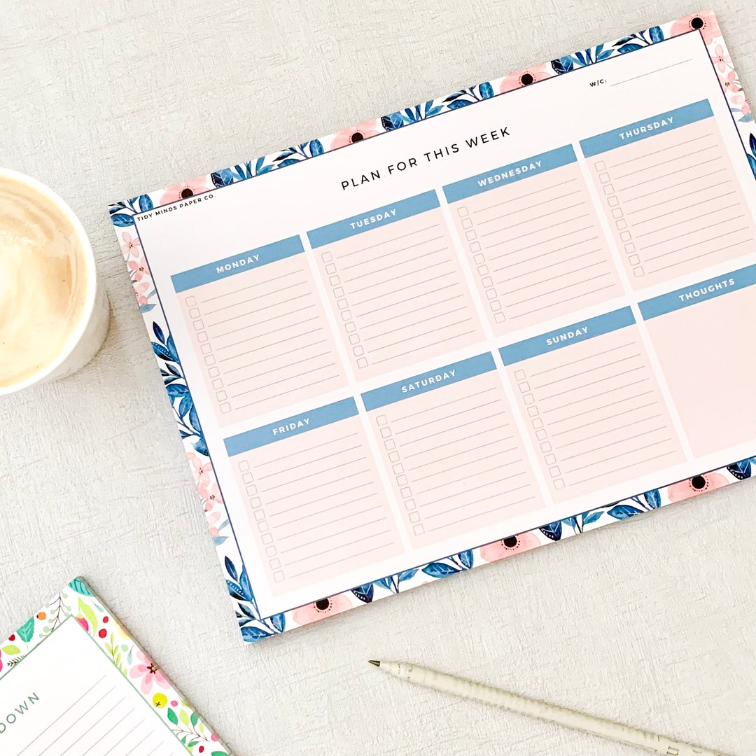 Weekly Planner Notepad, Task Tracker, A4 Weekly Desk Pad, Week Planner ...