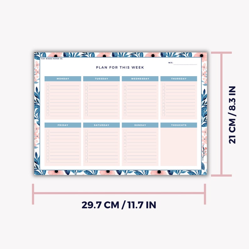 Weekly Planner Notepad, Task Tracker, A4 Weekly Desk Pad, Week Planner ...