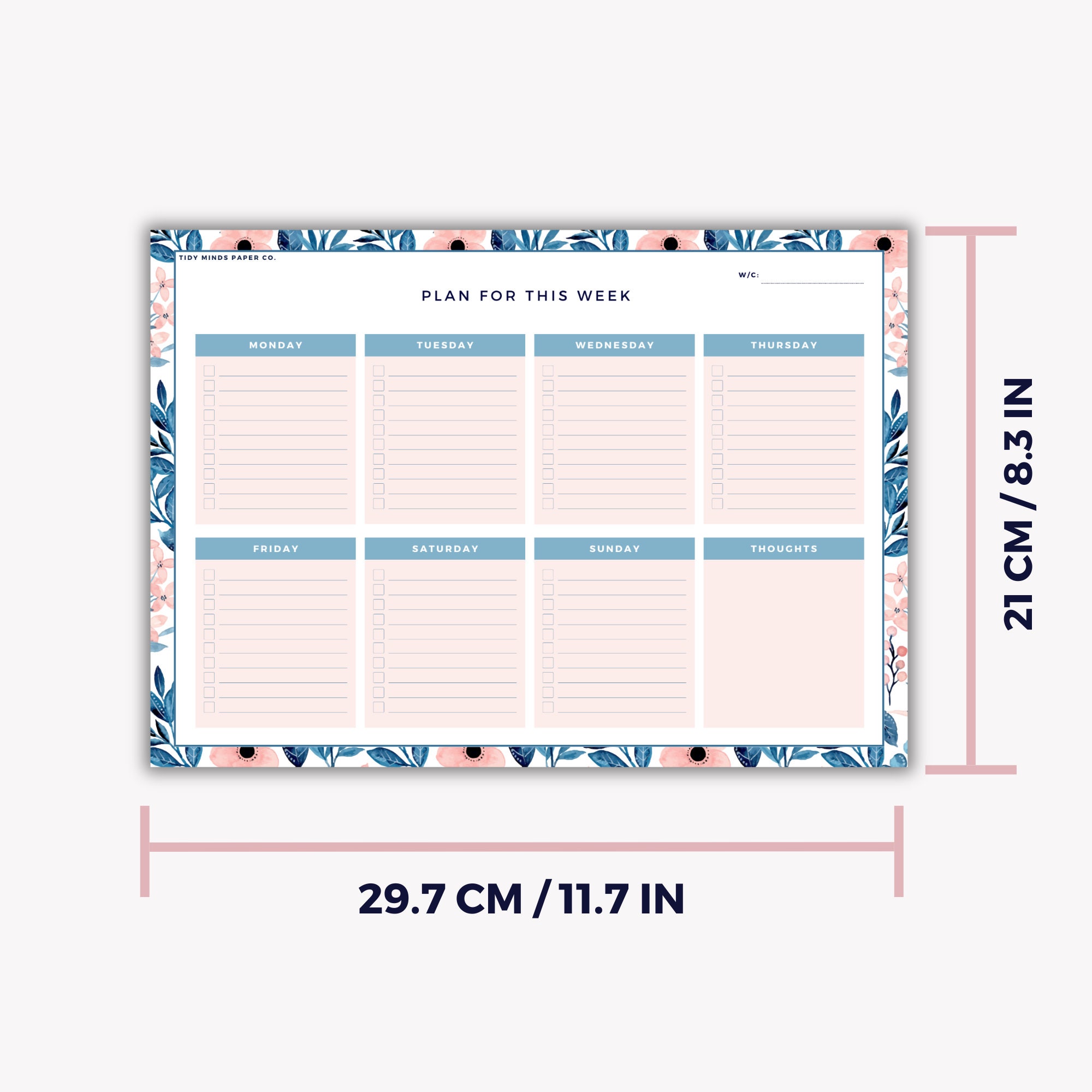 Weekly Planner Notepad, Task Tracker, A4 Weekly Desk Pad, Week Planner ...
