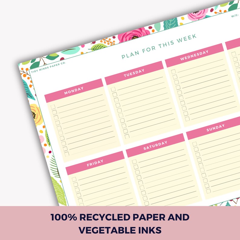 Weekly Planner Notepad, Task Tracker, A4 Weekly Desk Pad, Printed ...