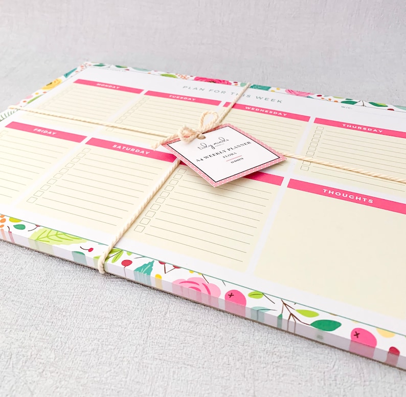 Weekly Planner Notepad, Task Tracker, A4 Weekly Desk Pad, Printed ...