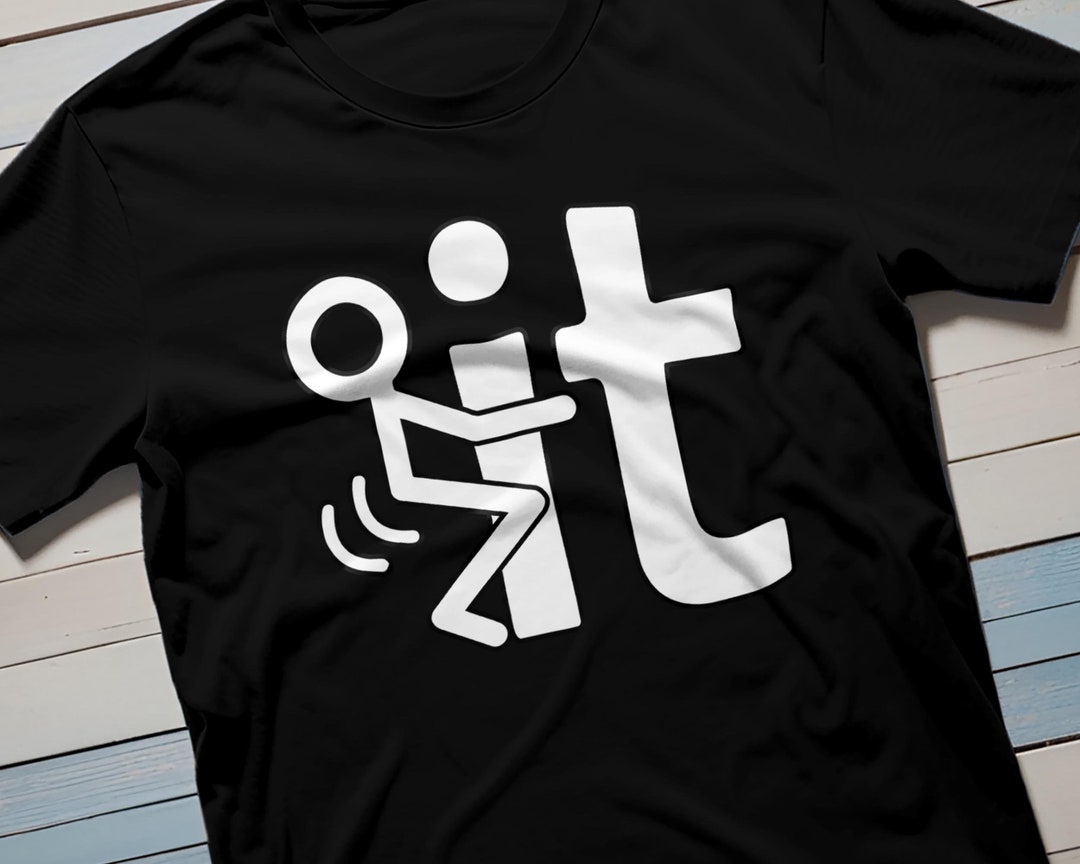 Stick Figure 'F It' T-shirt | Adult Humorous Graphic Tee | Sarcastic ...