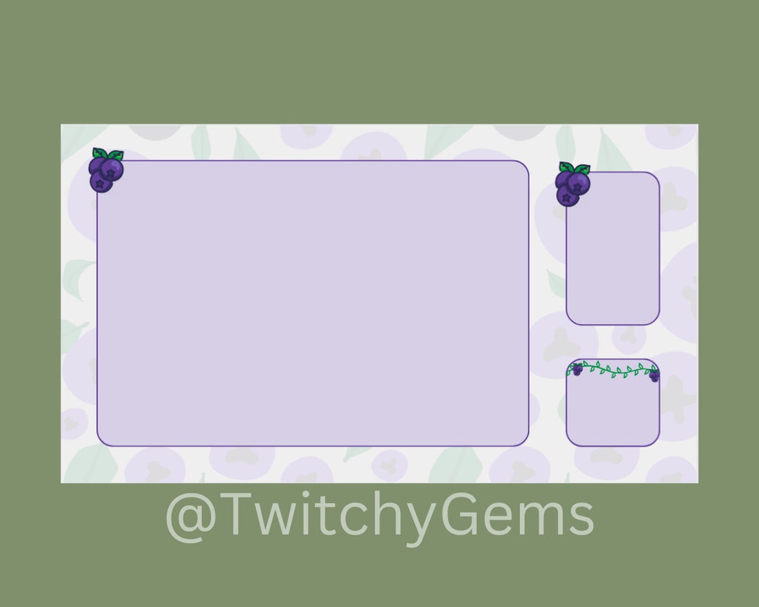 Cute Blueberry Themed Twitch Overlay Fruity Collection - Etsy