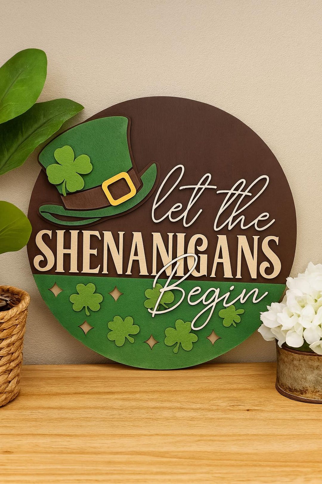 St. Patrick’s Day Sign - Let the Shenanigans Begin - Irish Party Decor ...