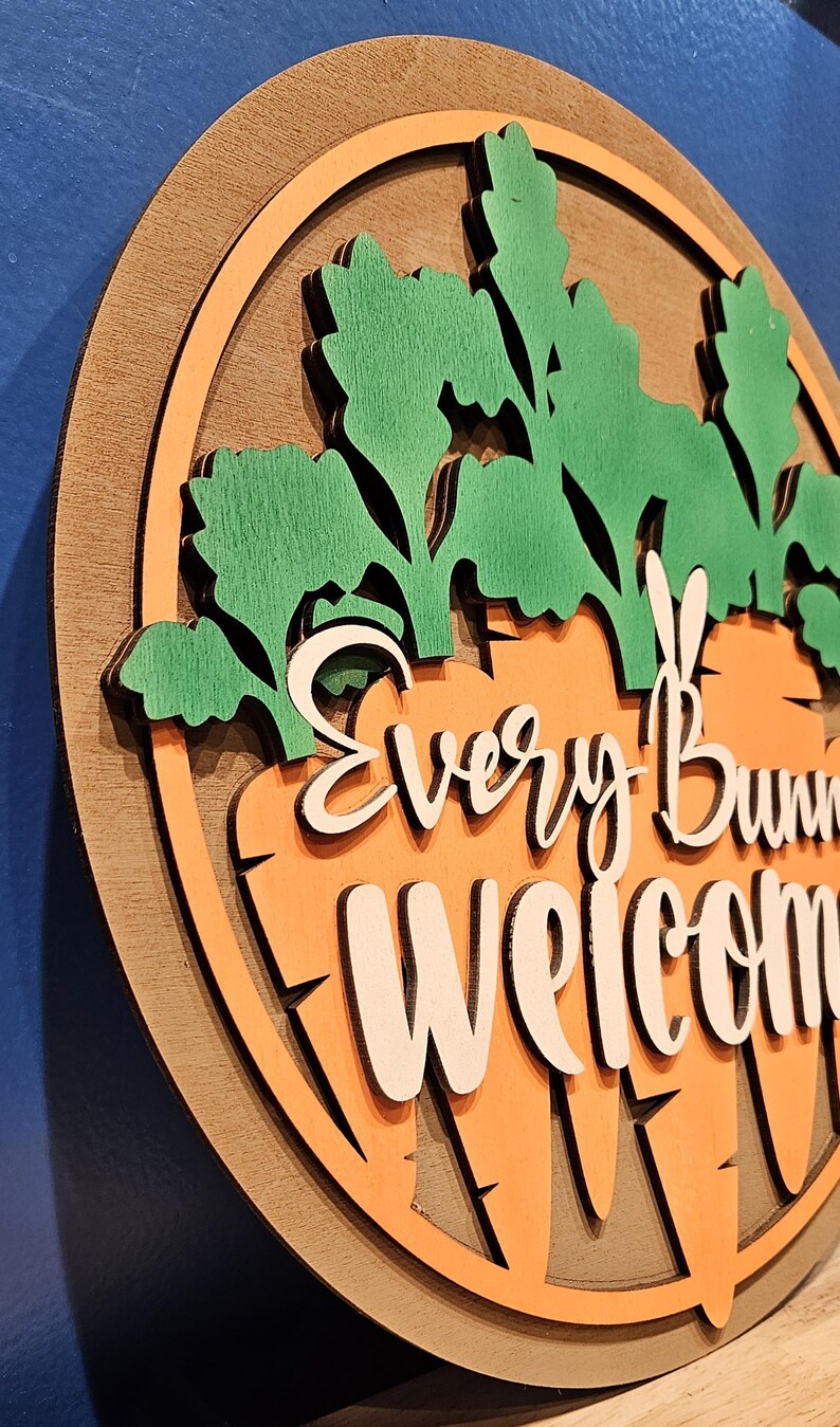 Easter Bunny Welcome Sign: Farmhouse Carrot Door Hanger - Etsy