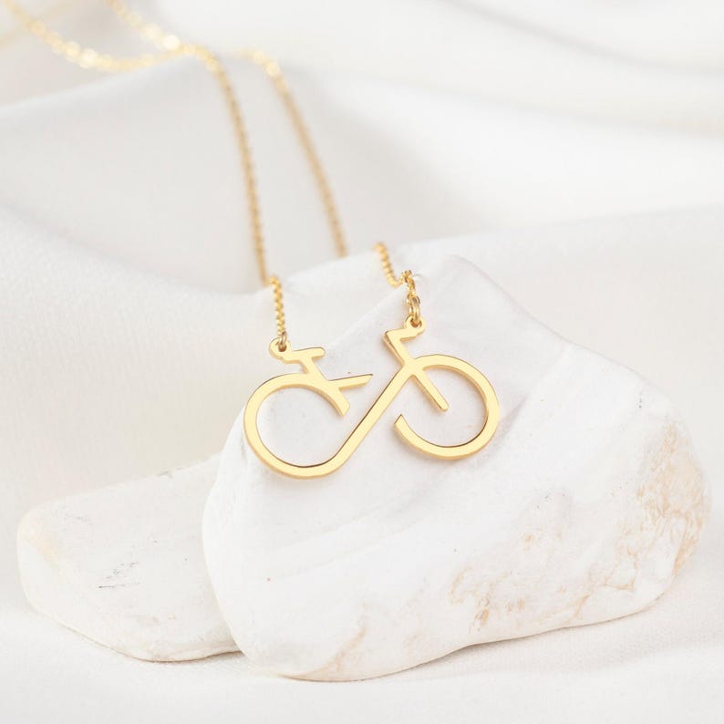 Bicycle Necklace Infinity Bike Pendant Minimalist Cyclist Jewelry Bike ...