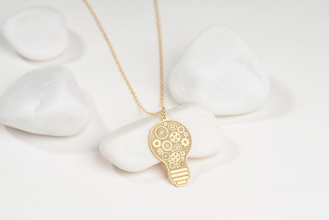 Custom Light Bulb Engineer Necklace 925 Sterling Silver, Science ...