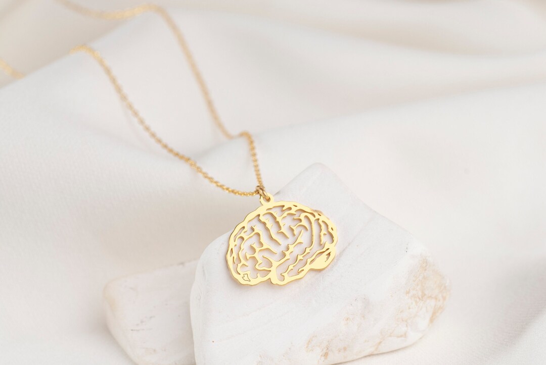 Brain Necklace 925 Sterling Silver, Anatomy Jewelry, Science Pendant ...